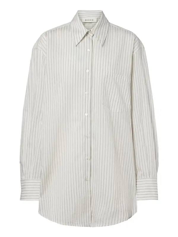 RÓHE Striped Silk And Cotton Shirt - White
