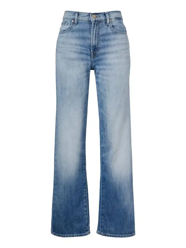 7 For All Mankind Stovepipe Straight Leg Jeans - Blue