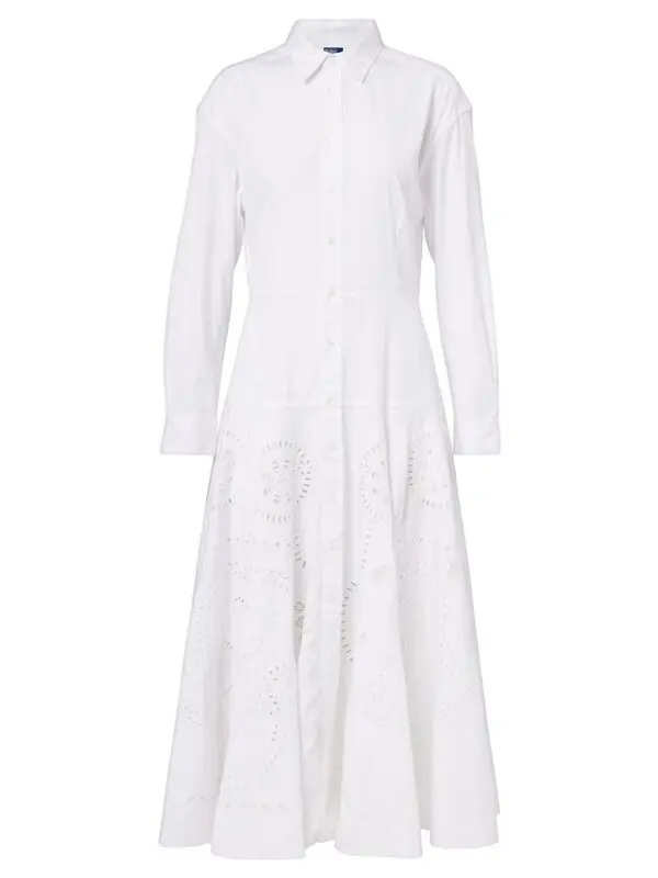 Polo Ralph Lauren Broderie Anglaise Cotton Shirt Dress - White