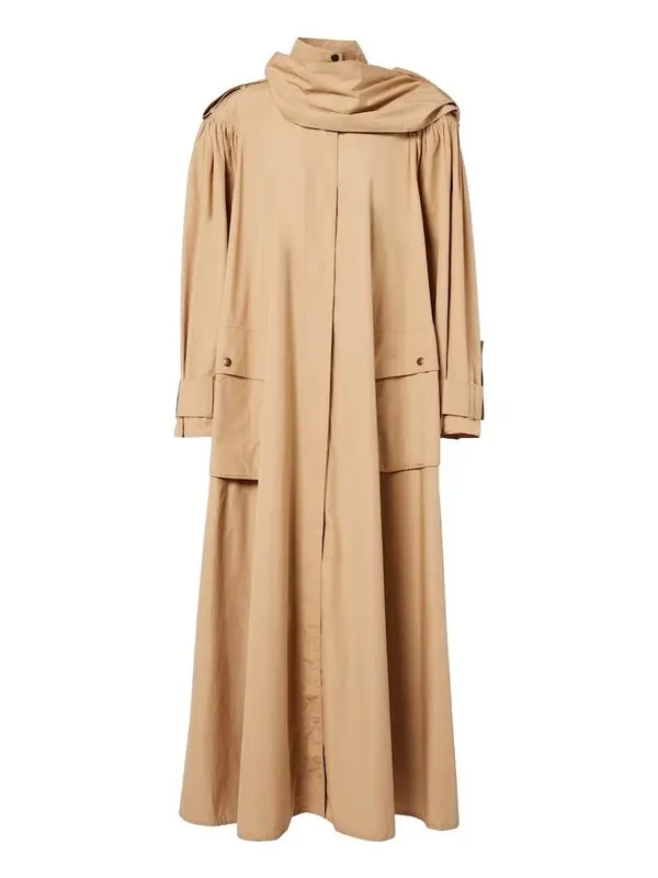 Chloé Scarf-detail Cotton Coat - Beige