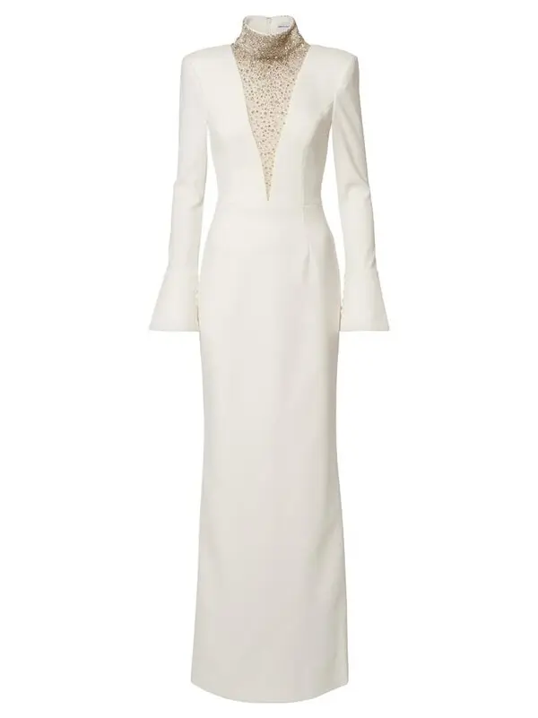 Rebecca Vallance Bridal Melva Embellished Crêpe Gown - White