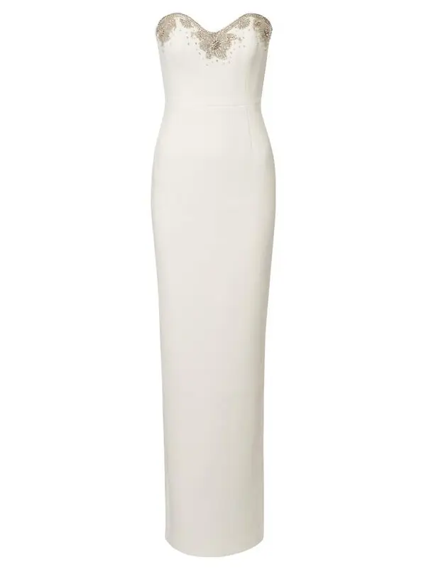 Rebecca Vallance Bridal Melva Embellished Crêpe Gown - White