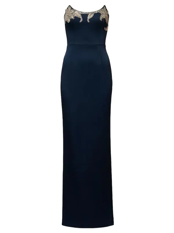 Rebecca Vallance Alessa Embellished Bustier Gown - Blue