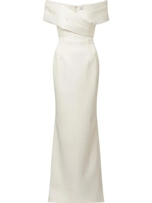 Rebecca Vallance Blaise Off-shoulder Gown - White