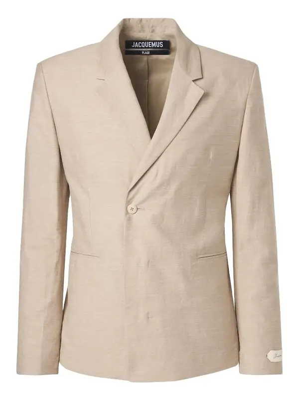 Jacquemus Melo Linen-blend Twill Blazer - Beige
