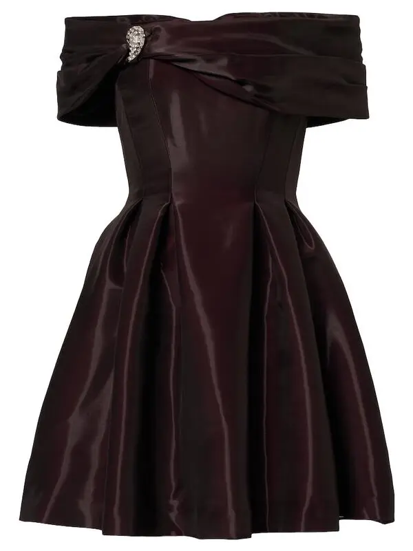 Rebecca Vallance Lourdes Embellished Mini Dress - Burgundy