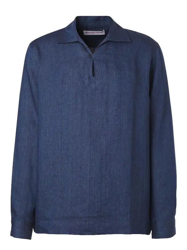 Orlebar Brown Vincent Linen Shirt - Blue