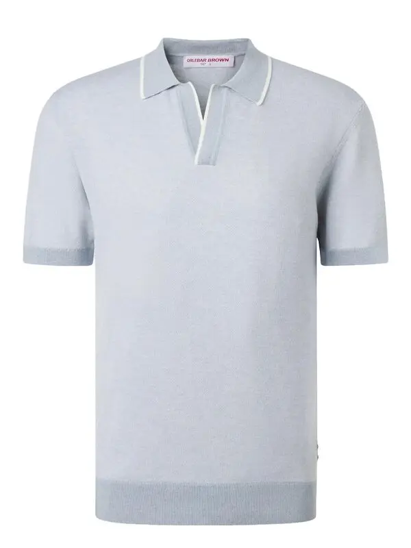 Orlebar Brown Horton Cotton And Wool Piqué Polo Shirt - Blue