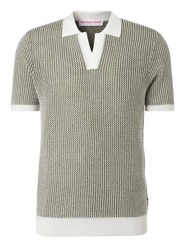 Orlebar Brown Horton Crochet Cotton Polo Sweater - Green