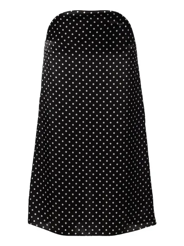 JEAN PAUL GAULTIER Cutout Polka-dot Silk Midi Skirt - Black