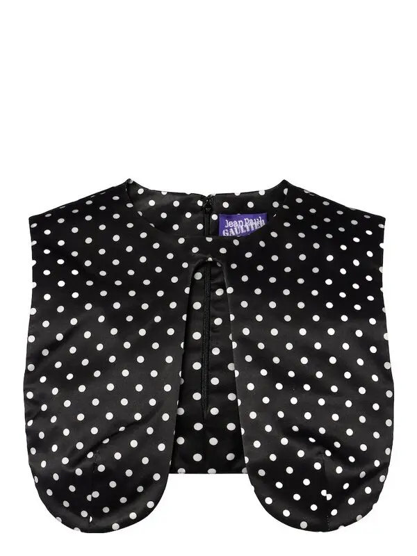 JEAN PAUL GAULTIER Polka-dot Silk Crop Top - Black