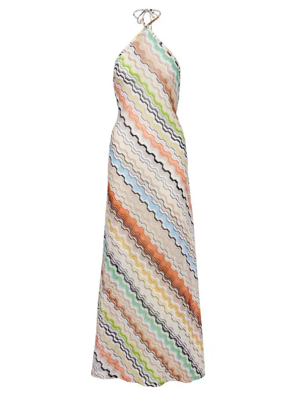 Missoni Zig Zag Halterneck Maxi Dress - Multicoloured