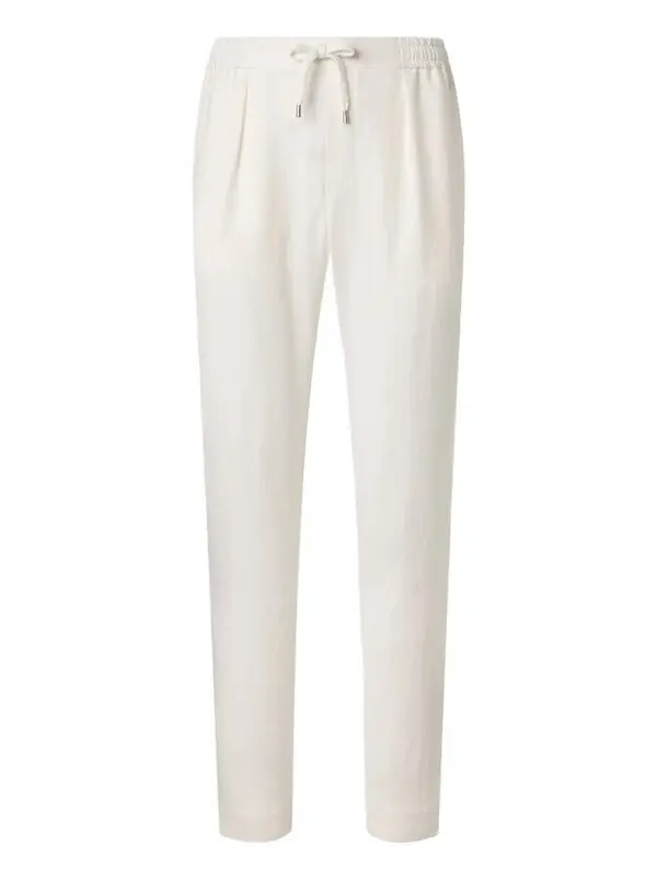 Ralph Lauren Purple Label Silk And Linen Straight Trousers - White