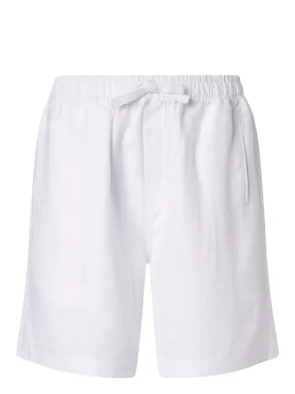SAMAN AMEL Linen Shorts - White