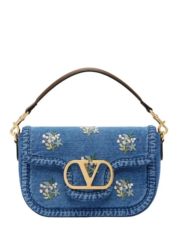 Valentino Garavani Alltime Medium Denim Top-handle Bag - Blue