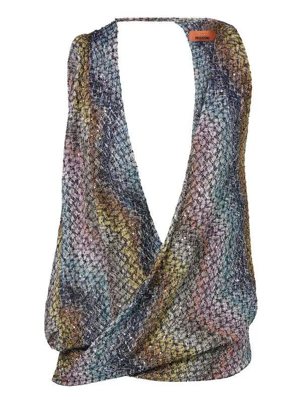 Missoni Sequined Knitted Lamé Top - Multicoloured