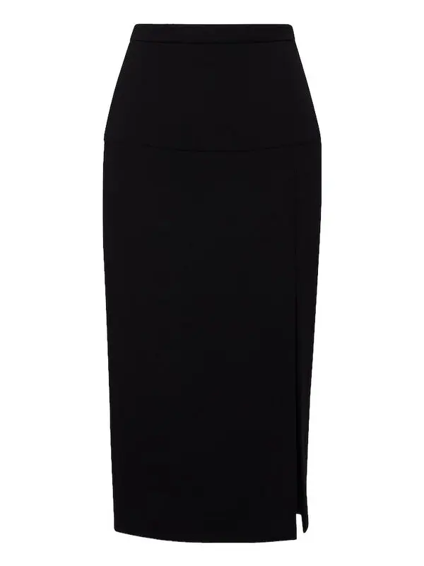 Valentino Garavani Virgin Wool Crêpe Pencil Skirt - Black