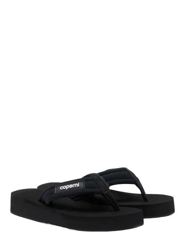 Coperni Logo Platform Thong Sandals - Black