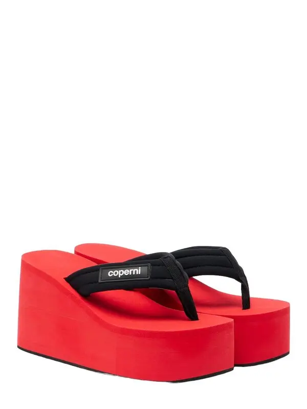 Coperni Logo Platform Thong Sandals - Red