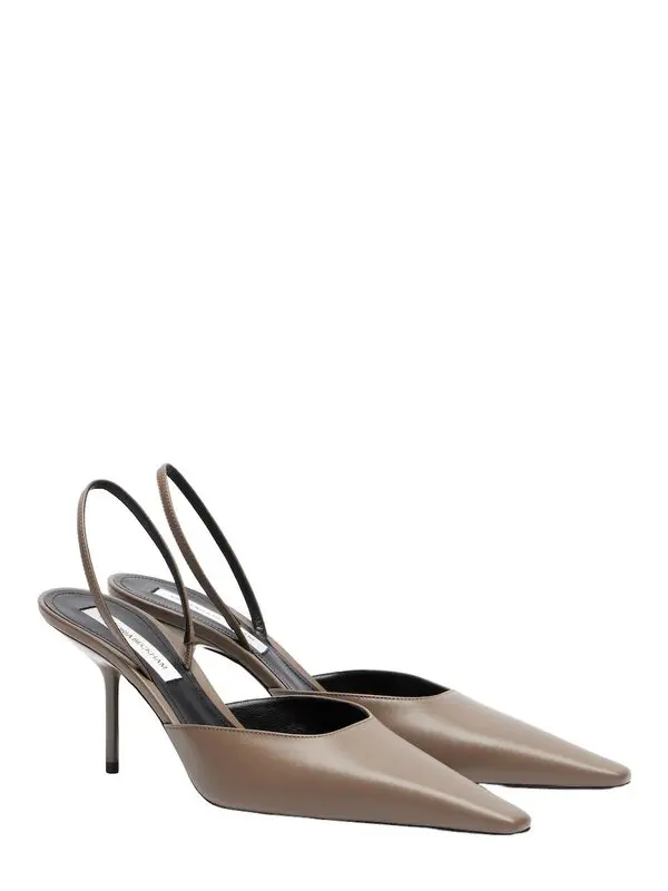 Victoria Beckham Sloan Leather Slingback Pumps - Grey