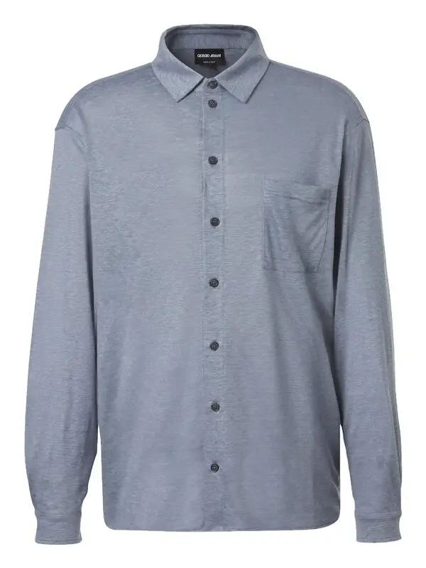 Giorgio Armani Linen Jersey Shirt - Blue