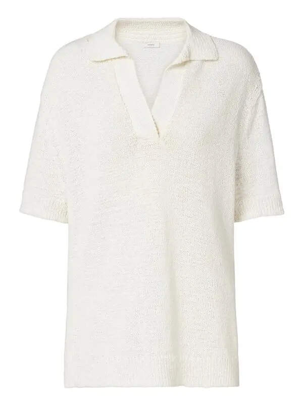 JOSEPH Rian Oversized Cotton-blend Polo Shirt - White