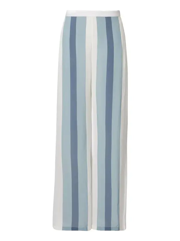 ADRIANA DEGREAS Striped Wide-leg Pants - Blue