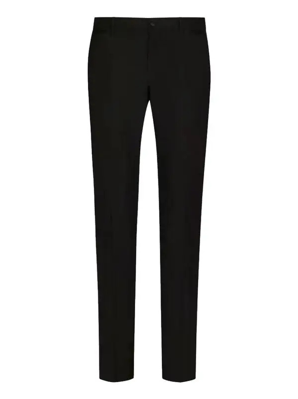 Dolce & Gabbana Stretch Wool Tuxedo Trousers - Black
