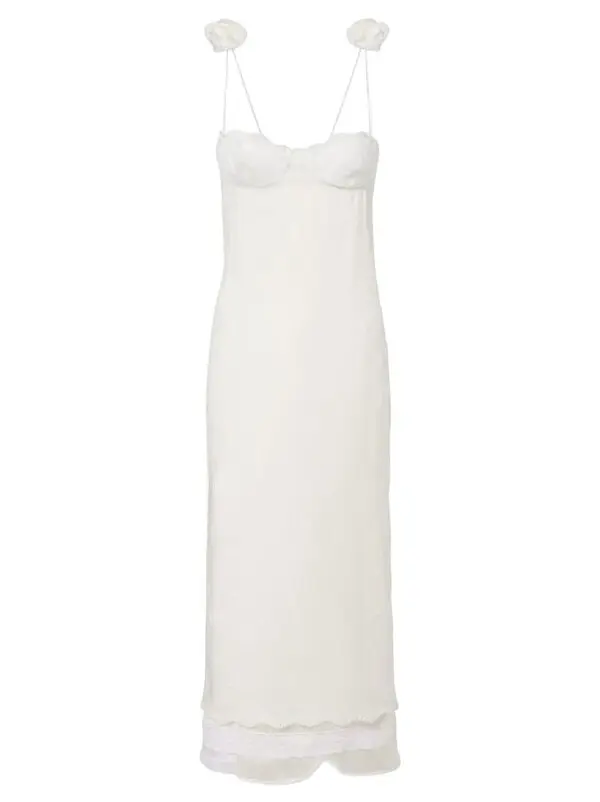 Magda Butrym Embroidered Silk-blend Midi Dress - White