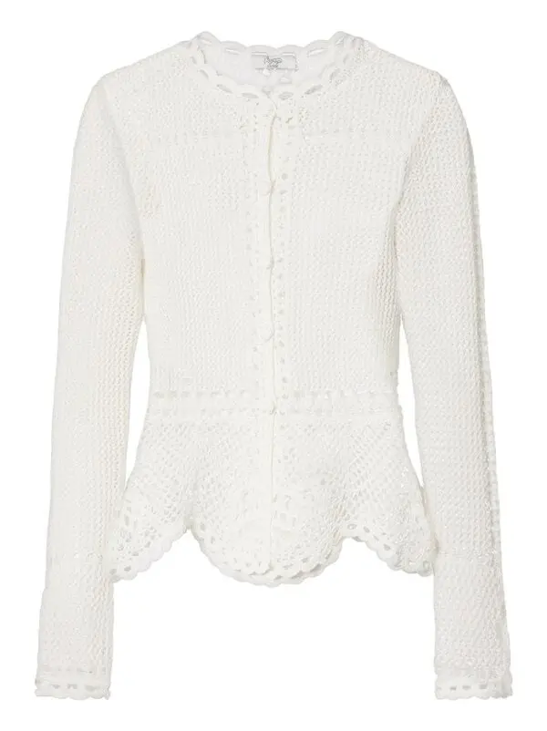 Erdem Crochet Cotton Cardigan - White
