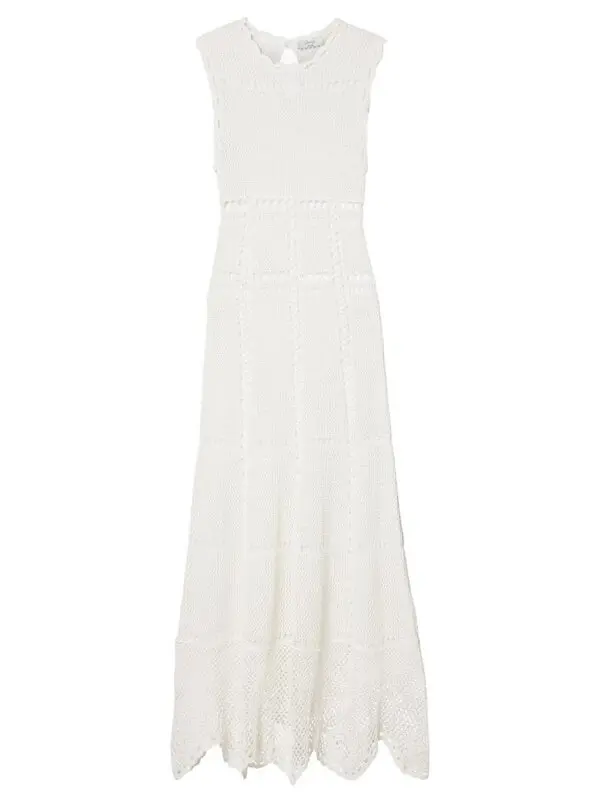 Erdem Crochet Cotton Midi Dress - White