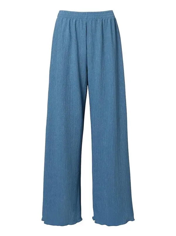 Jade Swim Mika Seersucker Wide-leg Pants - Blue