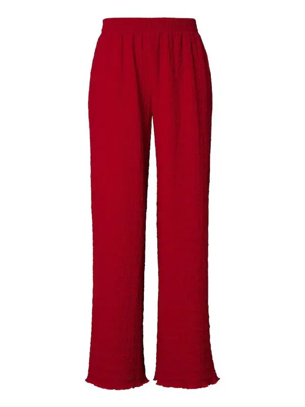 Jade Swim Mika Seersucker Wide-leg Pants - Red
