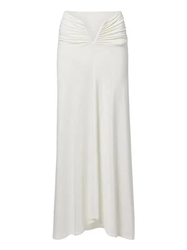Jade Swim Skyla Ruched Jersey Maxi Skirt - White