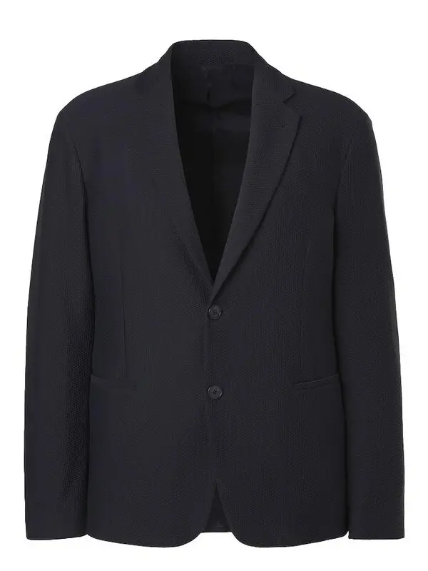 Giorgio Armani Waffle-knit Blazer - Blue