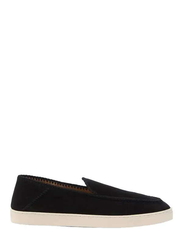 Giorgio Armani Galleria 3 Suede Slip-on Shoes - Black