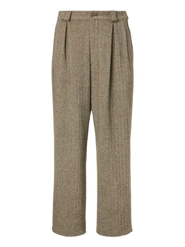 Giorgio Armani Archivio Cotton-blend Straight Trousers - Brown