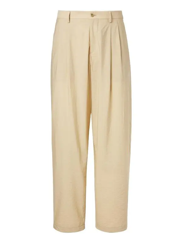 Giorgio Armani Archivio Cotton-blend Straight Pants - Beige