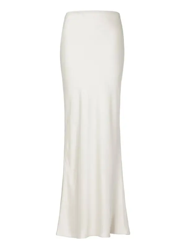Norma Kamali Satin Maxi Skirt - White