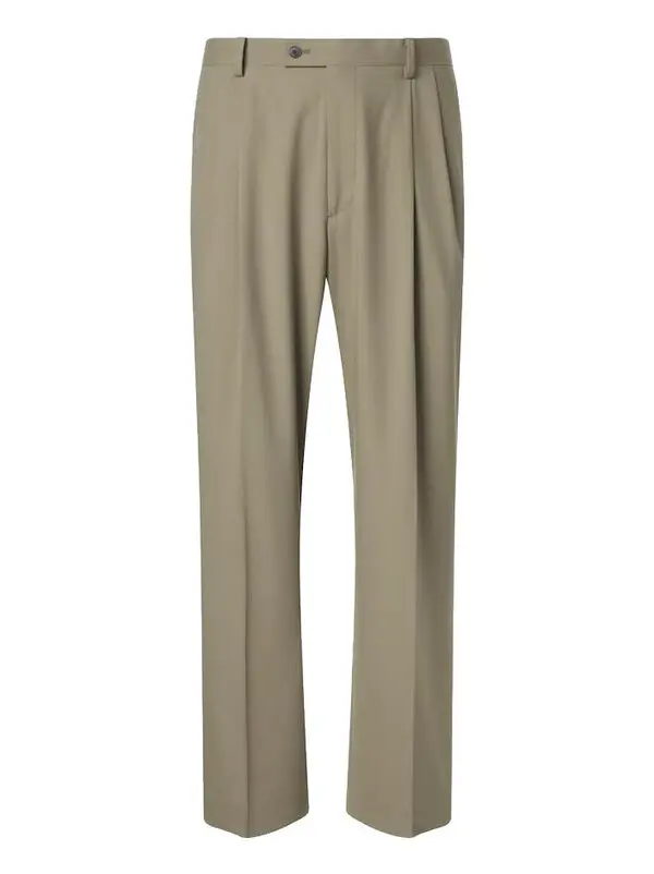 Auralee Wide-leg Wool Pants - Green