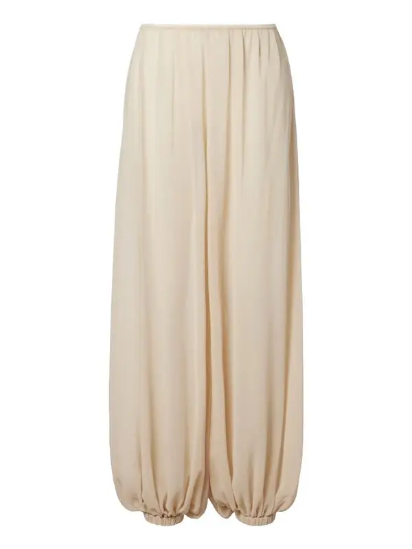 THE FRANKIE SHOP Mio Sheer Crêpe Balloon Pants - Beige