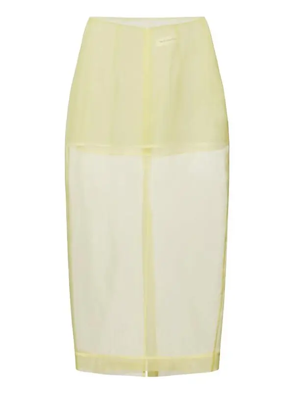 THE FRANKIE SHOP Peri Sheer Silk-blend Midi Skirt - Yellow