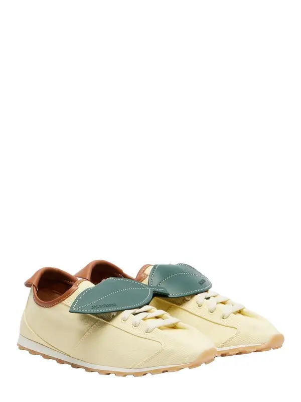 Jacquemus Tennis Leather-trimmed Canvas Sneakers - Yellow