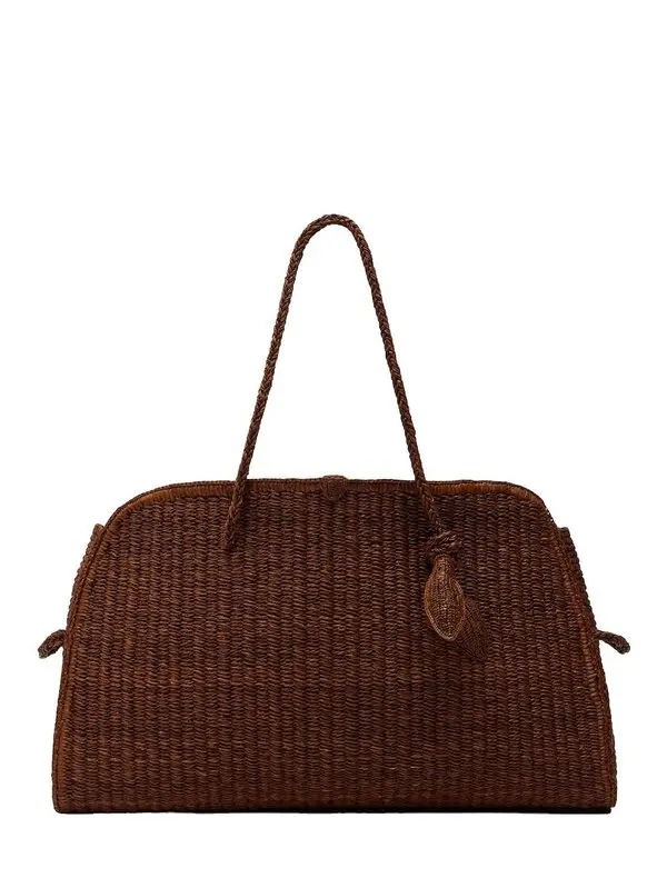 Jacquemus Turismo Large Raffia Bowling Bag - Brown