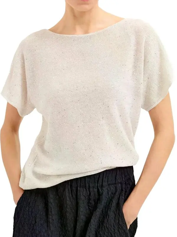 BIANCALANCIA Sequin-embellished Knitted Sweater - Neutrals