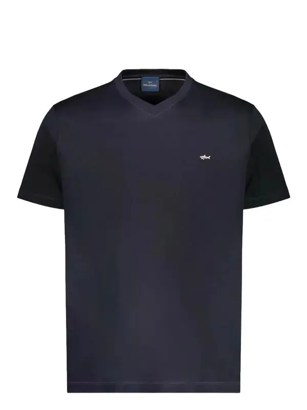 Paul & Shark Embroidered-logo V-neck T-shirt - Blue