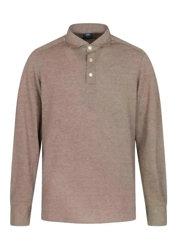 FINAMORE 1925 Long-sleeve Polo Shirt - Brown