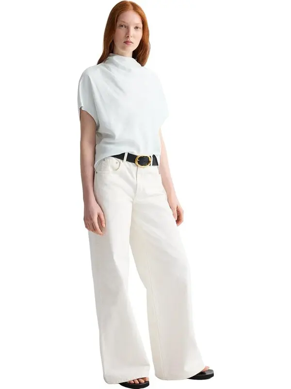 TWP Tiny Dancer Wide Leg Rigid Denim Jeans - White