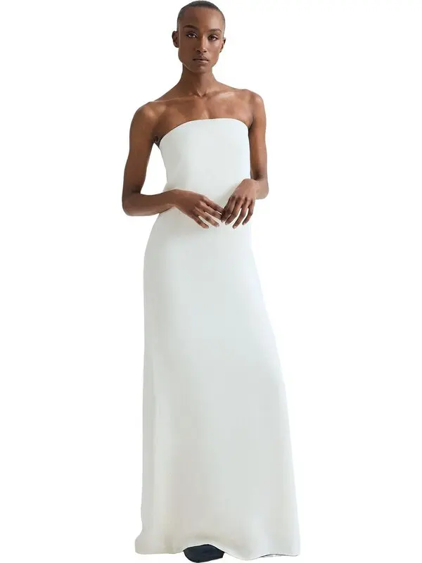 TWP Carolyns Gown In Coated Viscose Linen - Blue Flower