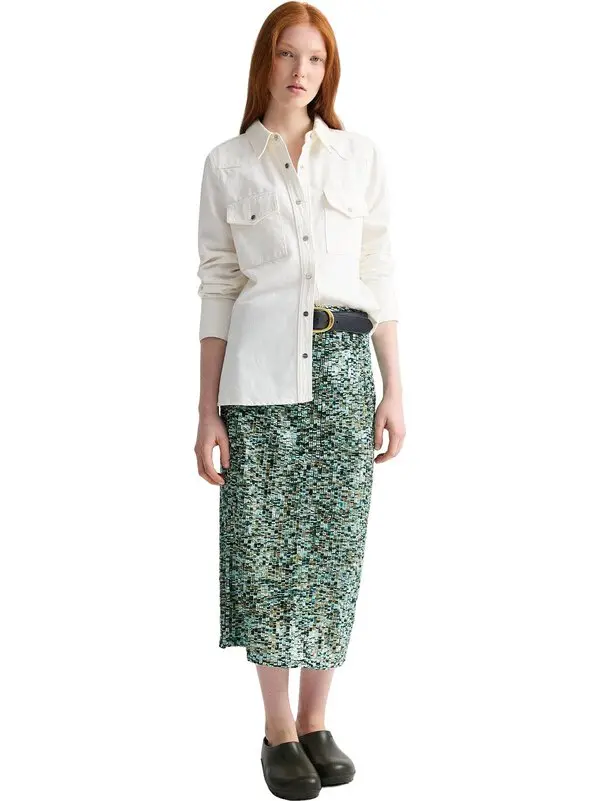TWP Sylkie Skirt In Sequin Abstract Multi - Multi Darkest Spruce